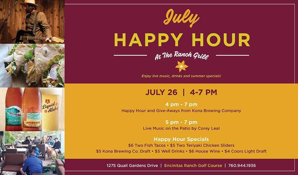 Golf Course Happy Hour – July 26th - Encinitas Ranch Community Association